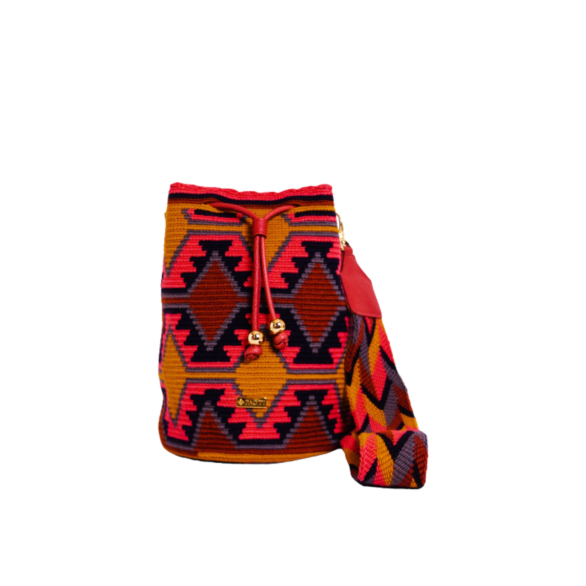 Rose - Handwoven Handbag - Red, Purple, Brown Pattern | Paoti